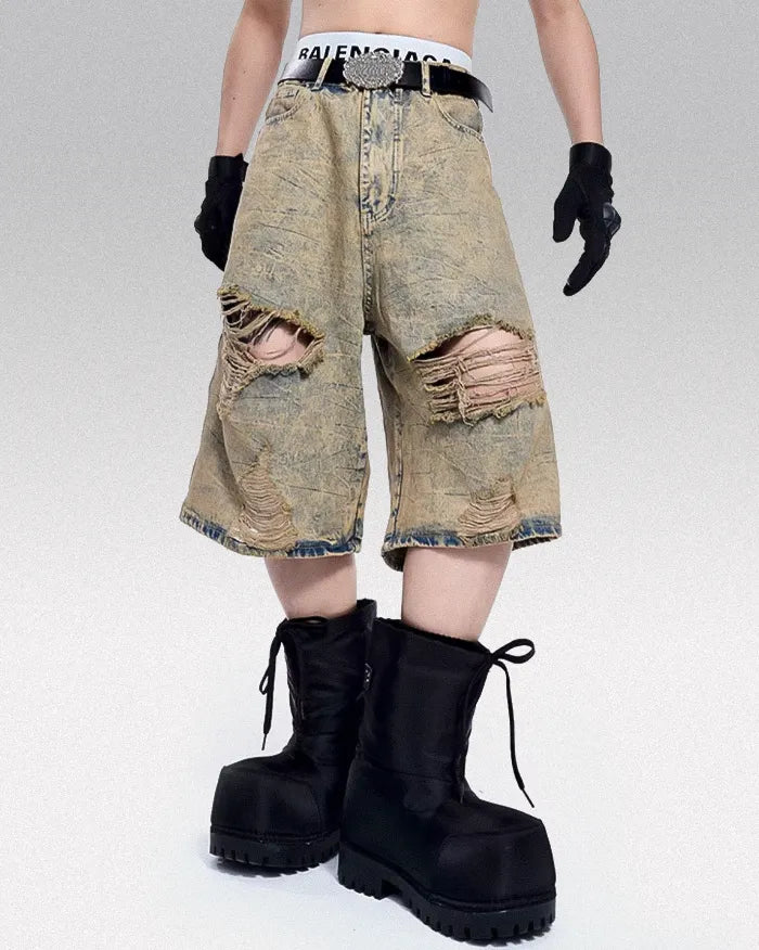 Baggy y2k jorts "Crest"